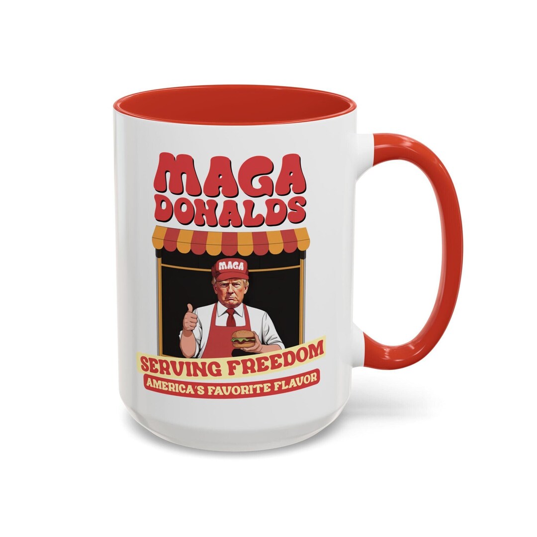 Trump Magadonalds Mug Double Sided Mcdonalds Mug MAGA 2024 Funny Donald ...