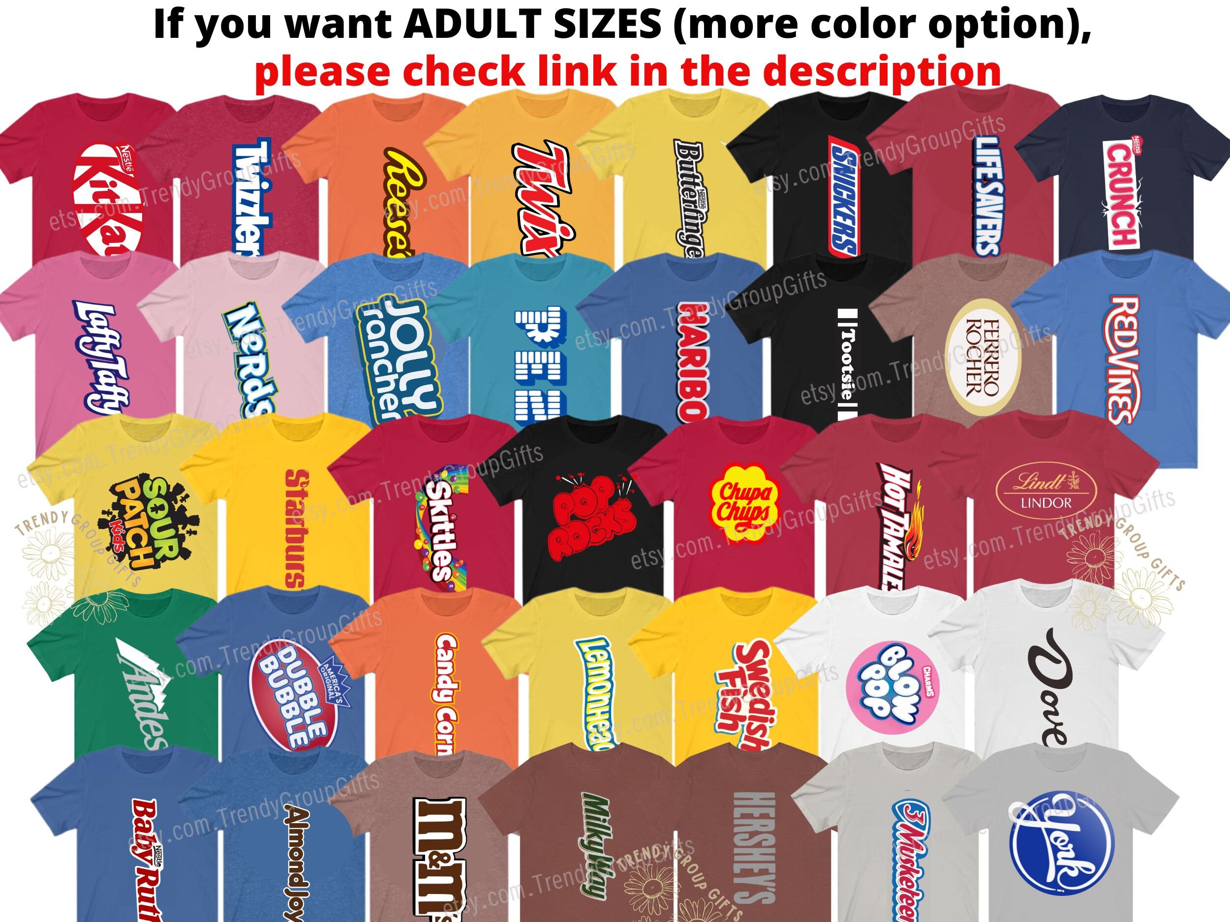 YOUTH Group Candy Shirts Halloween Costume Shirts for Friends - Etsy