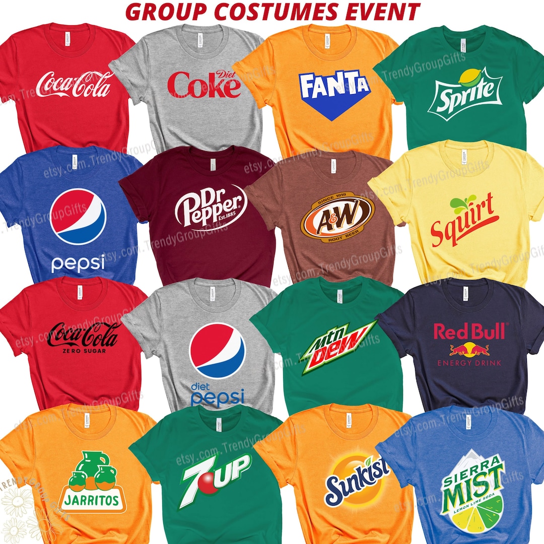 Soda Drinks Group Holiday Shirts Group Soda Tshirt Soft Drink Costume ...