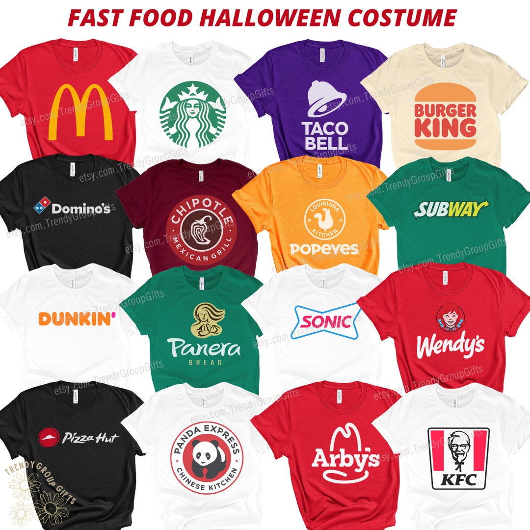 Fast Food Logo Shirt Group Halloween Shirt Fast Food Logo Costume Youth ...