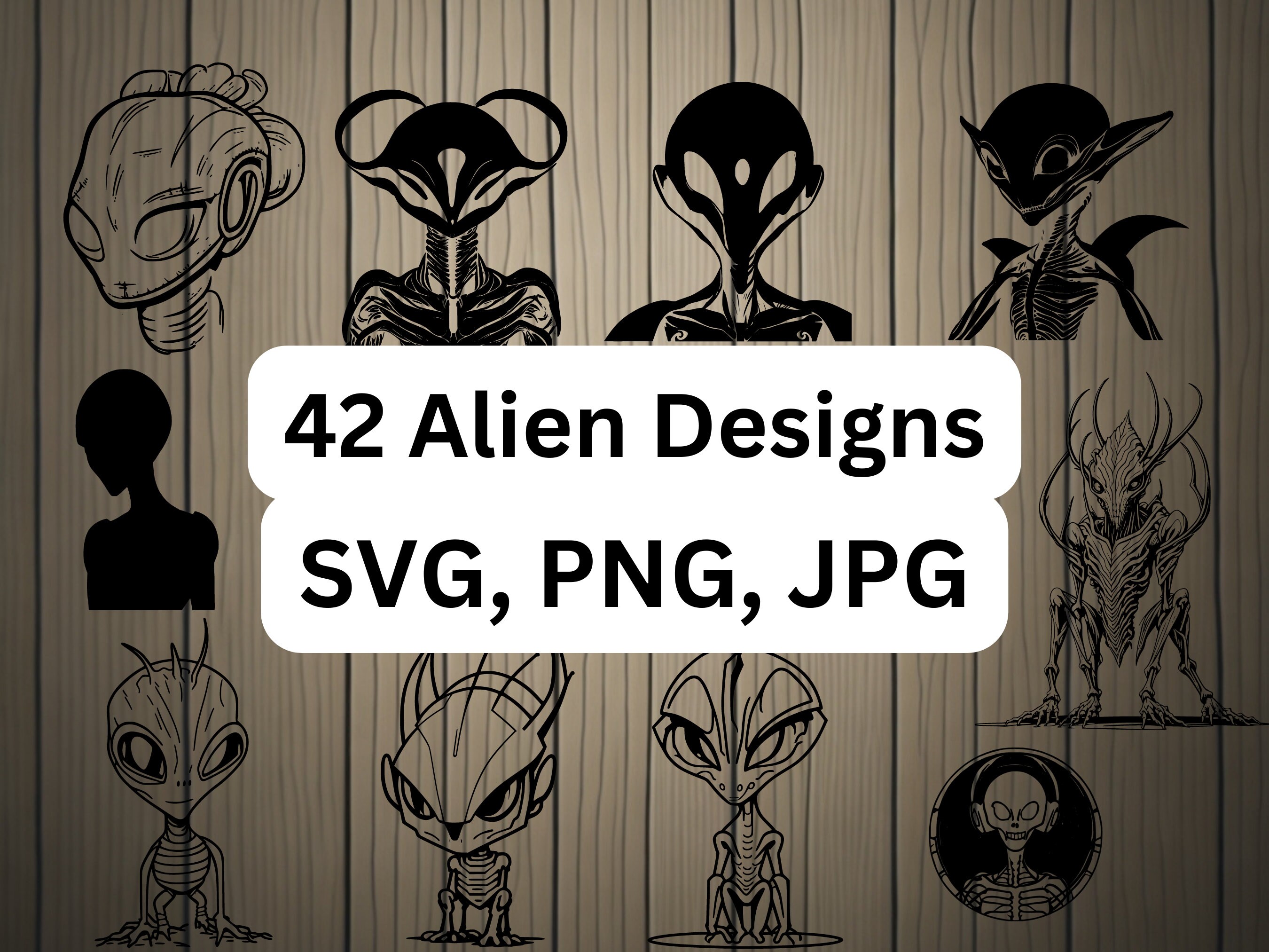 High-quality Alien SVG, PNG, Jpg Files - Unique Space-themed Vector Art ...
