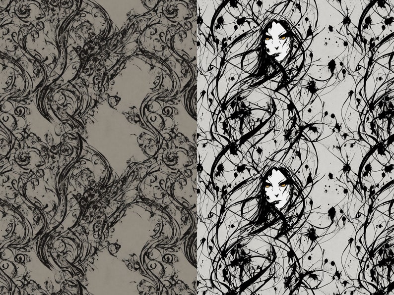 Gothic Seamless Digital Paper PNG and SVG 12x12 Dark Pattern for ...