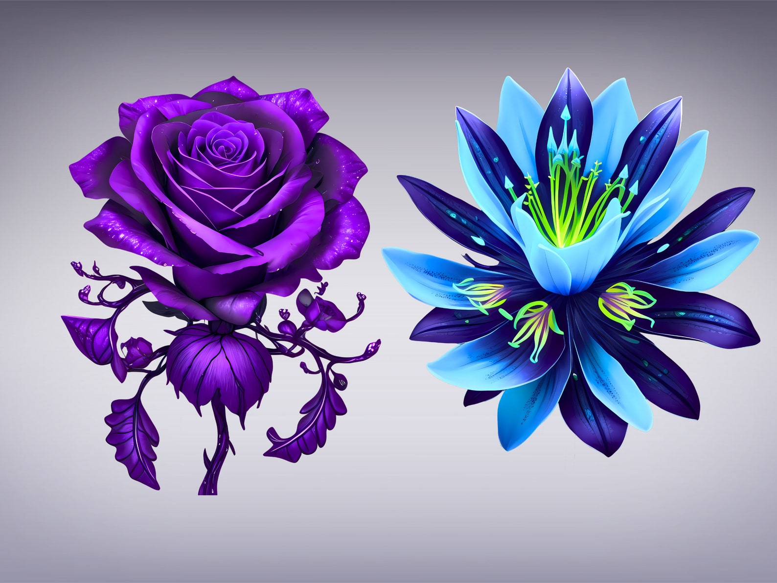 18 PNG Dark Floral Art: Dark Floral Art A Unique Goth Home Decor ...