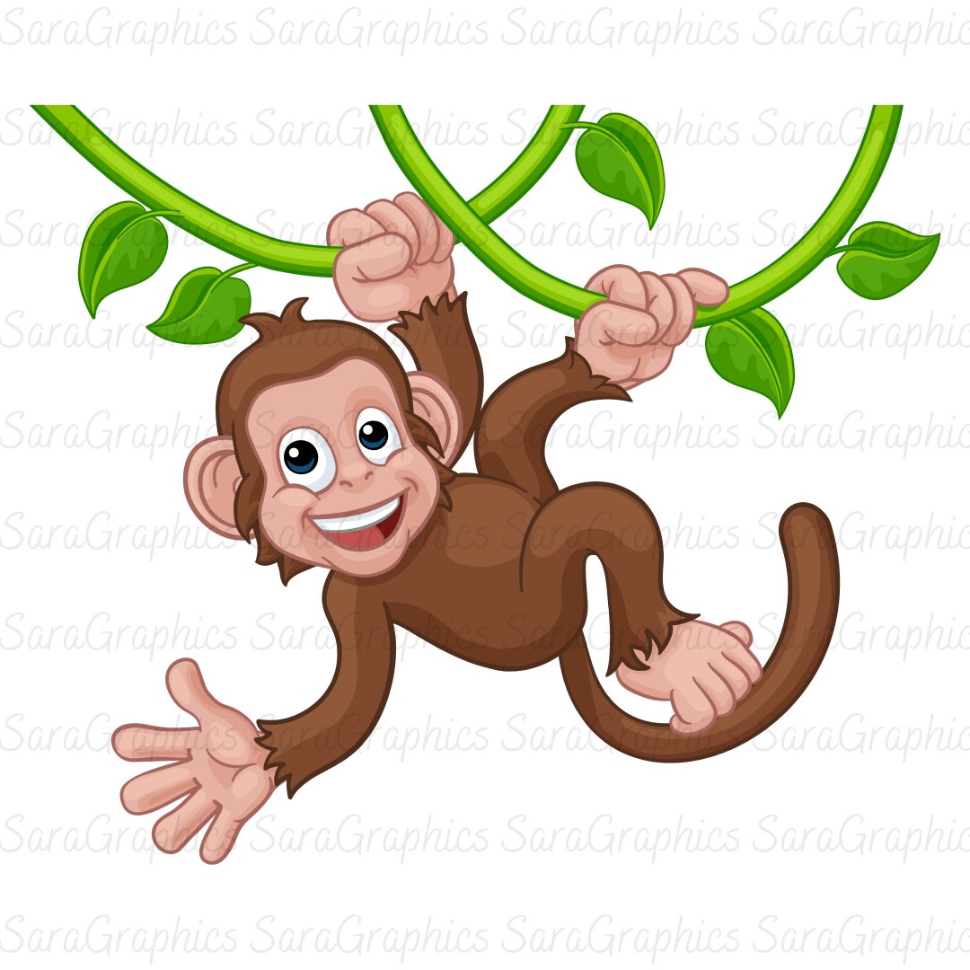 Cute Monkey Clipart Monkey Clipart Cute Monkey Png - Etsy