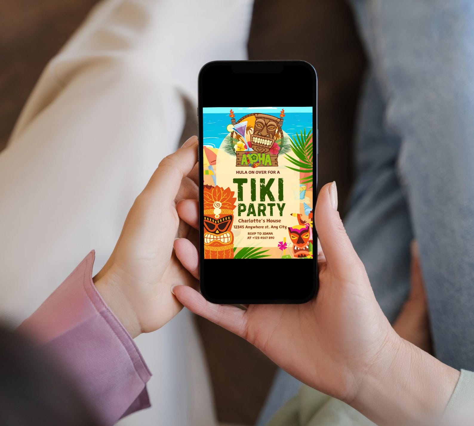 Editable Luau Tiki Birthday Invitation Template, Luau Tiki Party ...