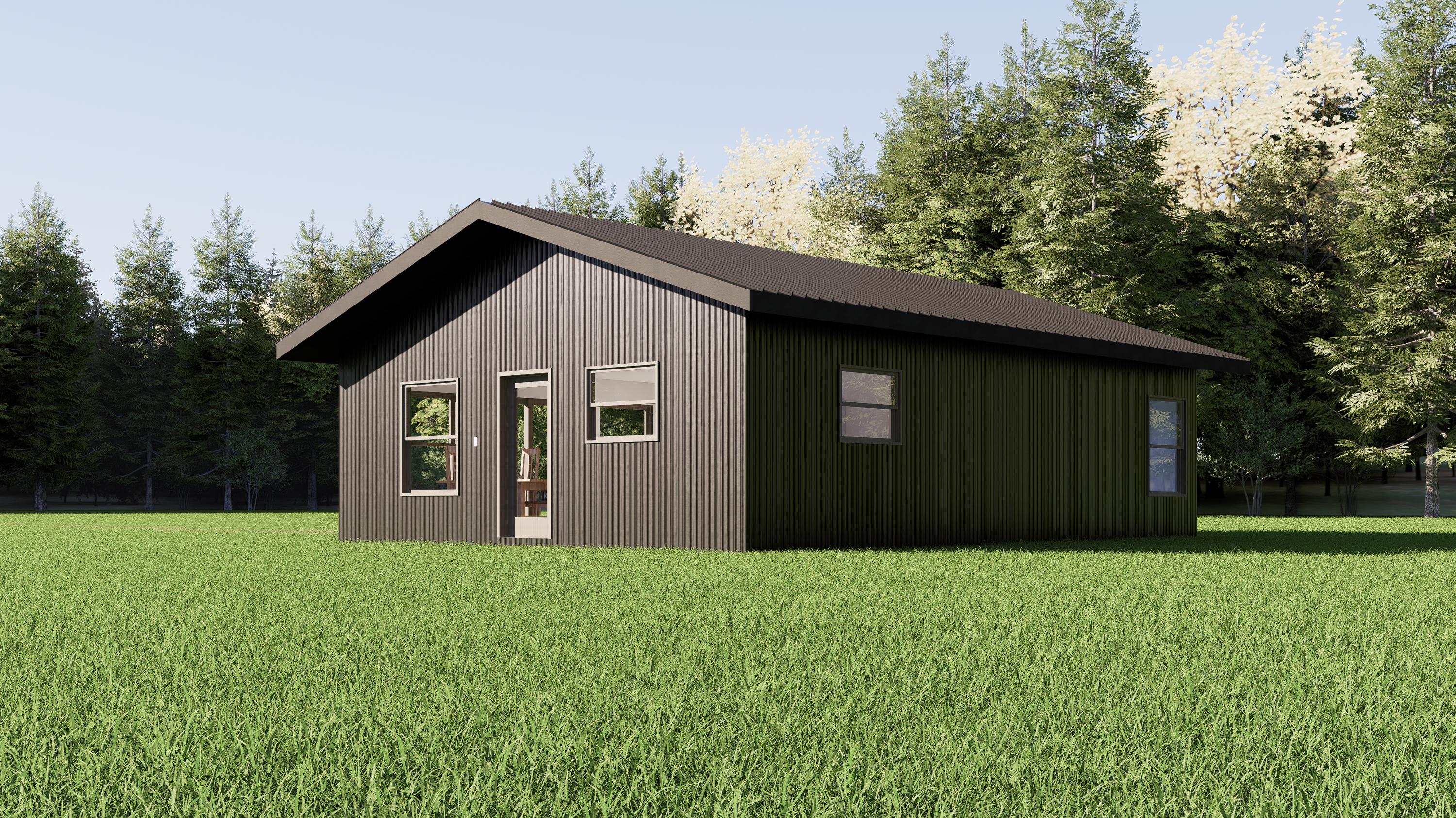 Barndominium Plan | 2 Bed 1 Bath | 875 Sq Ft | 25x35 ADU Layout | Small ...