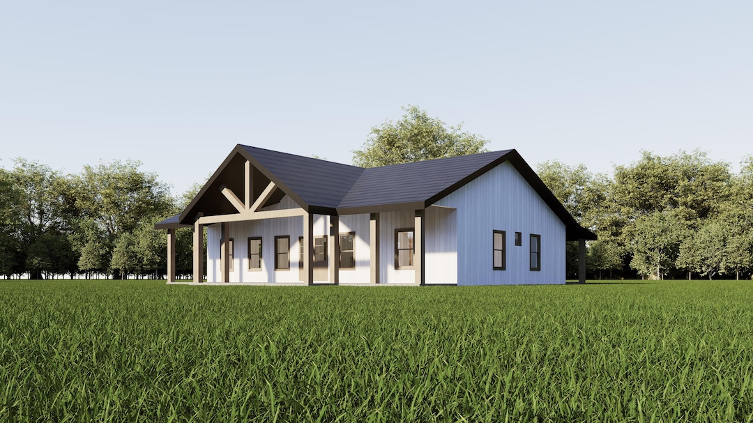 House Plan, 3 Bedroom 2 Bath With Front & Rear Porch, 1600 Sq Ft Floor ...