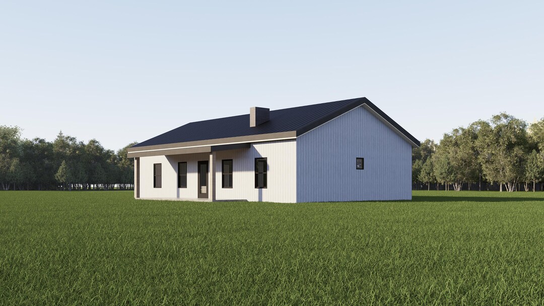House Plan 3 Bedroom 2 Bath, 50'x30' Floor Layout, Barndominium With ...