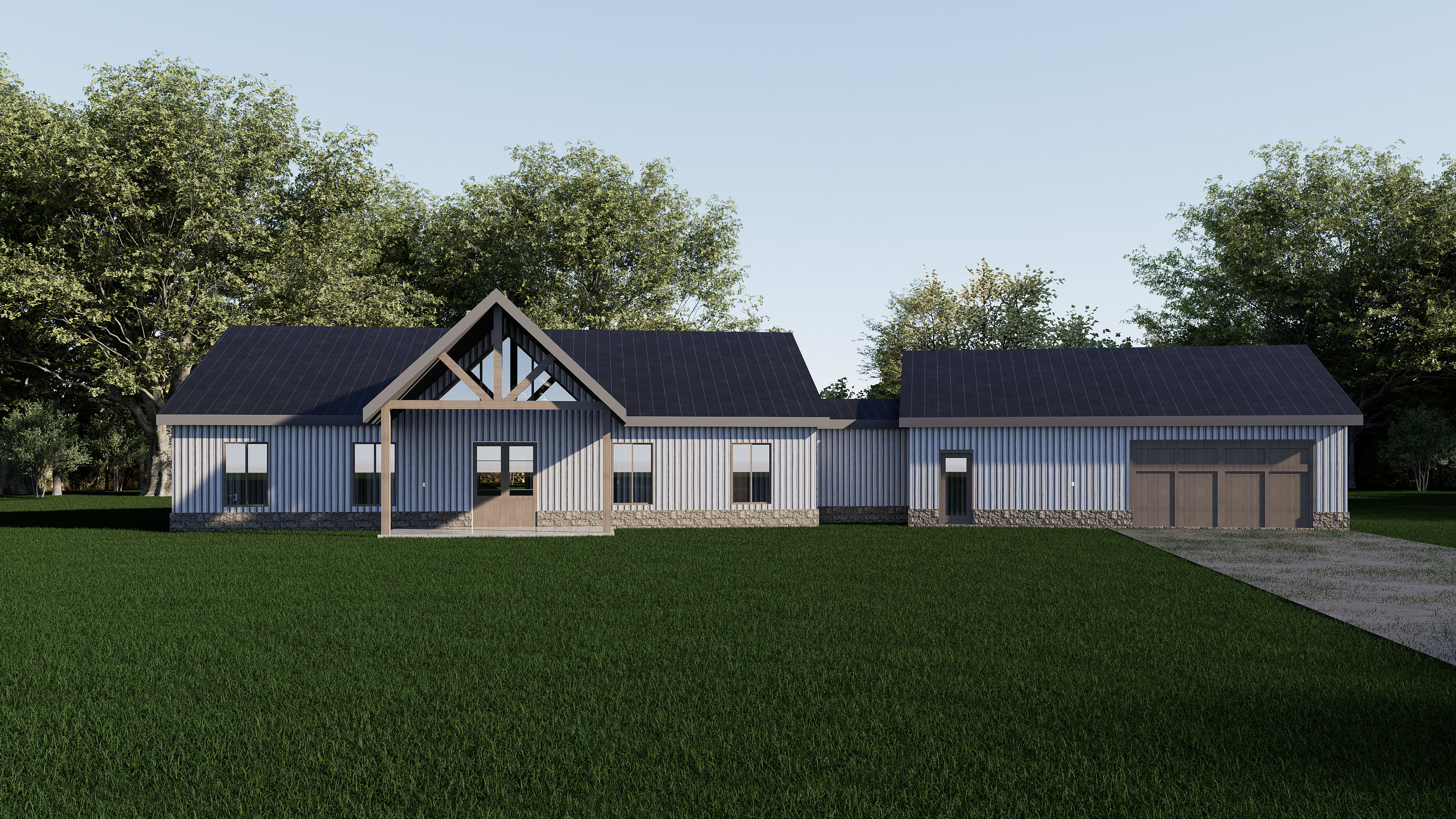 House Plan, 2 Bedroom 2 Bath With Porch & Garage, Office 40'x60' Floor ...