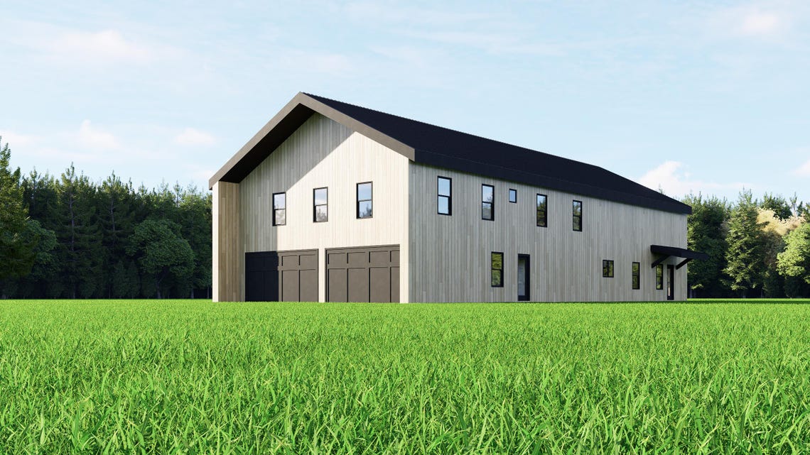 Barndominium House Plan, 5 Bedroom 4 Bathroom, 3200 Sq Ft Farmhouse ...