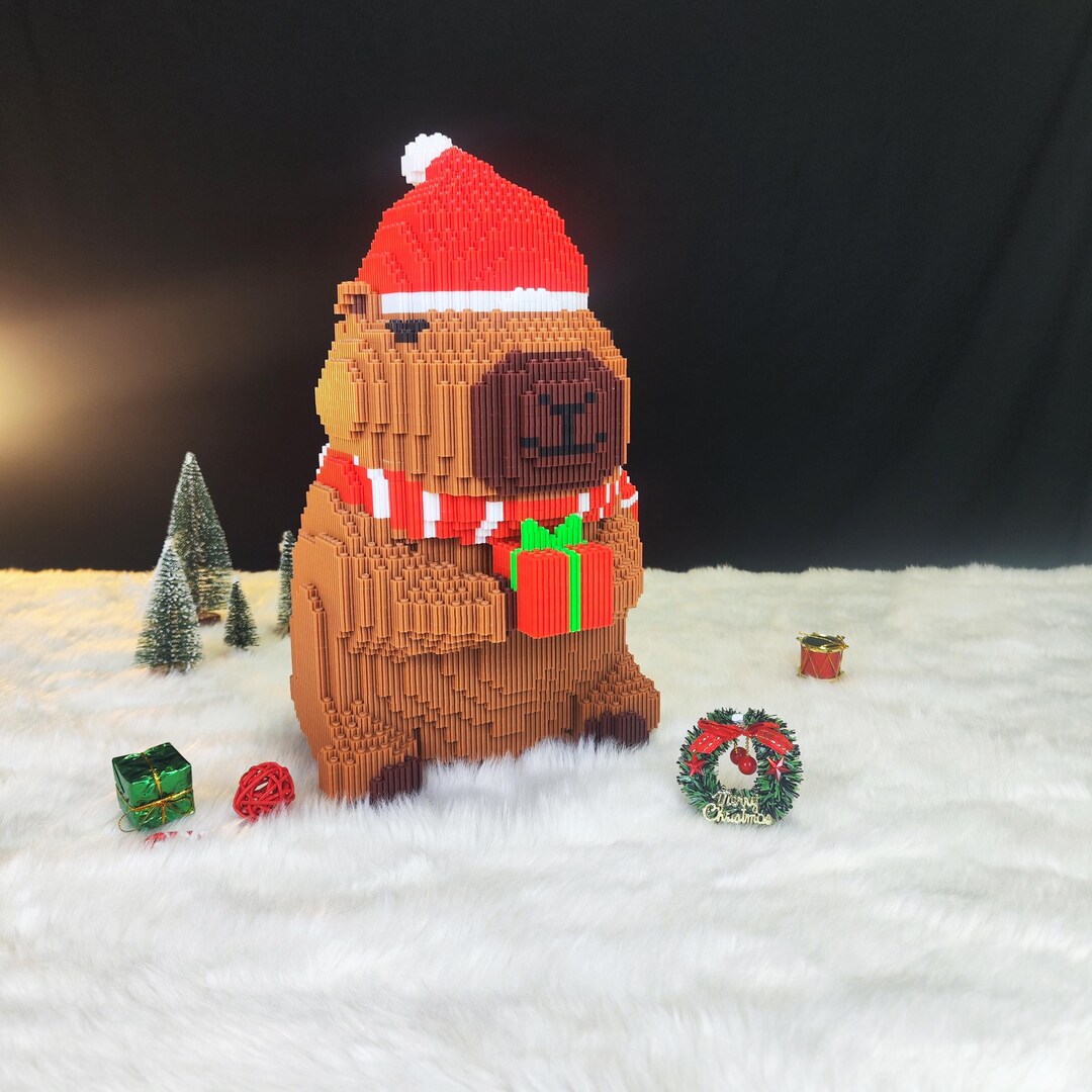 Christmas Capybara Model Kit Colorful Building Blocks Set Perfect ...