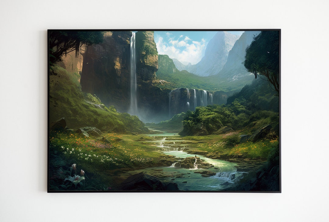 Waterfall Peace | Paradise Vista | Serene Landscape Digital Download ...