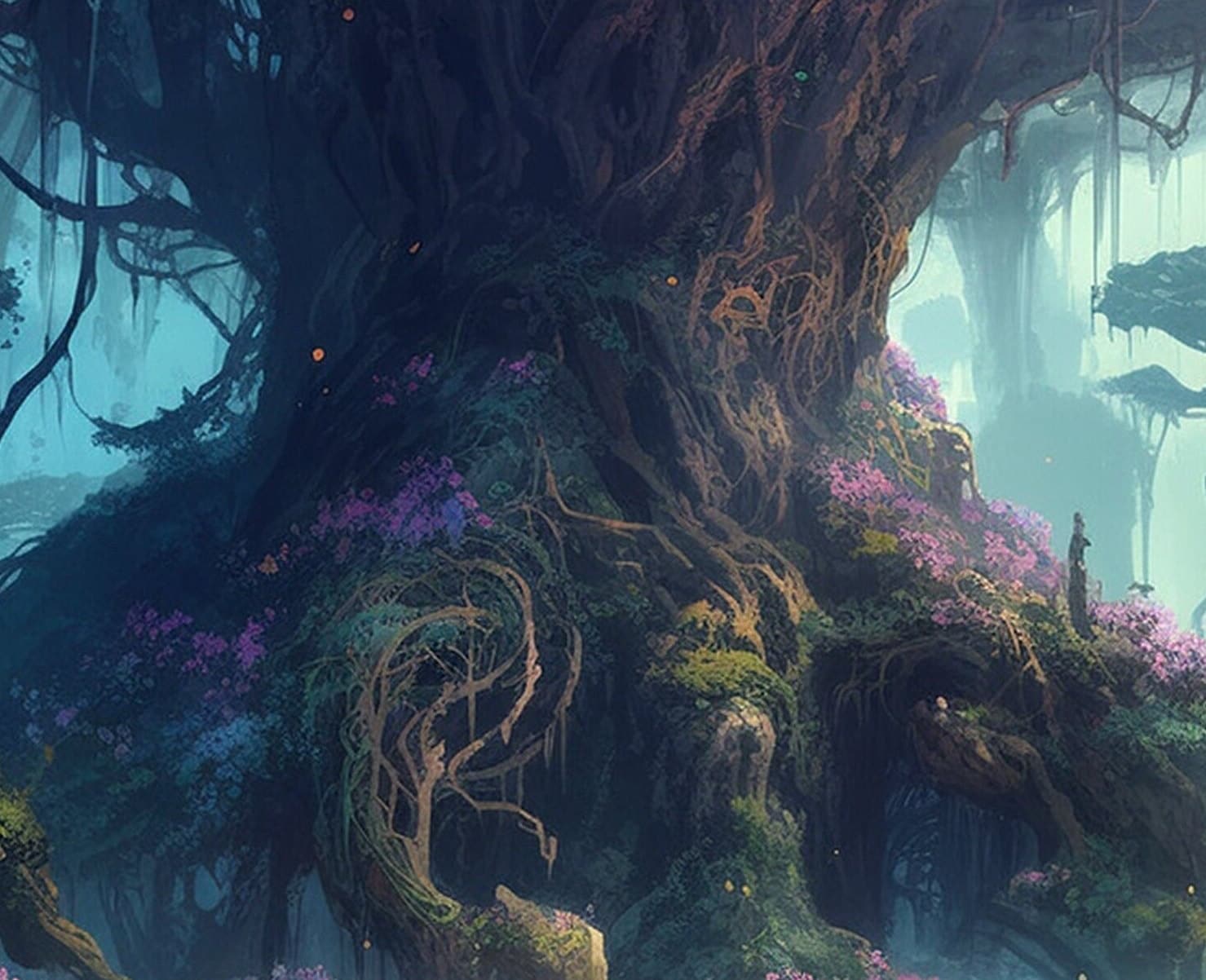 The World Tree Night Elf Home World Teldrassil Mount Hyjal Giant Tree ...