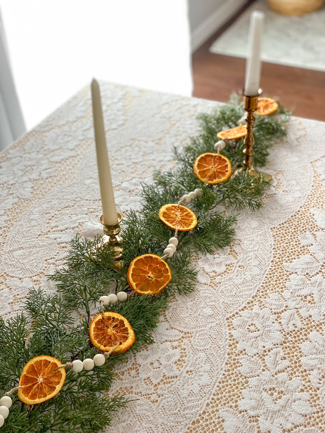 Orange Slice Garland, 6 Foot Dried Orange Garland Christmas, Natural ...
