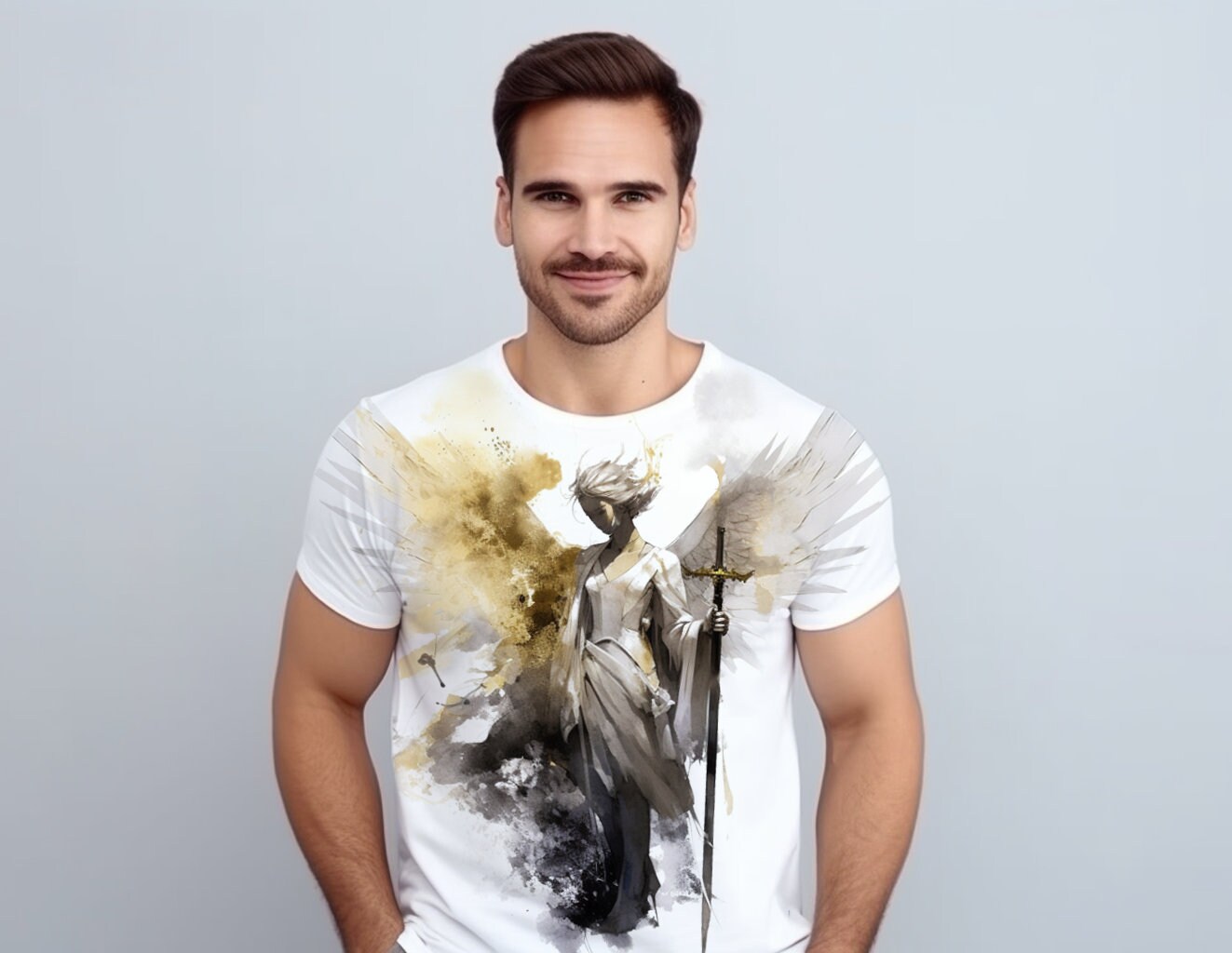 Divine Angel Watercolor Art - Celestial Angelic Illustration - Guardian ...