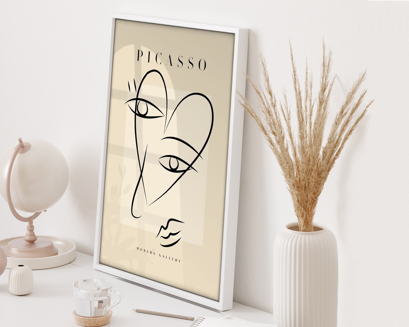 Picasso Poster, Picasso Heart Line Art, Wedding Gift, Face Line Art ...