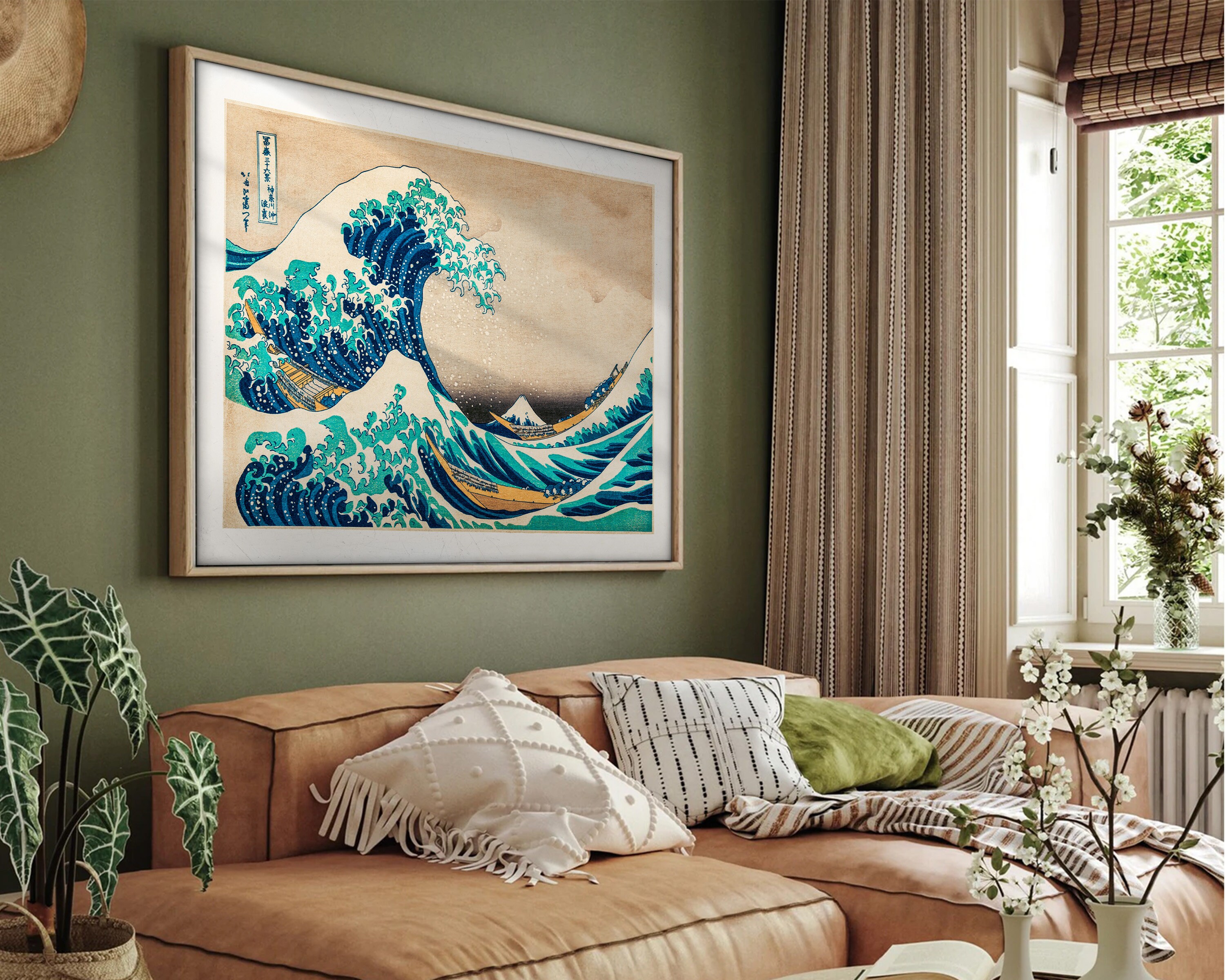 Vintage Japanese Art, Hokusai "the Great Wave off Kanagawa" Art ...