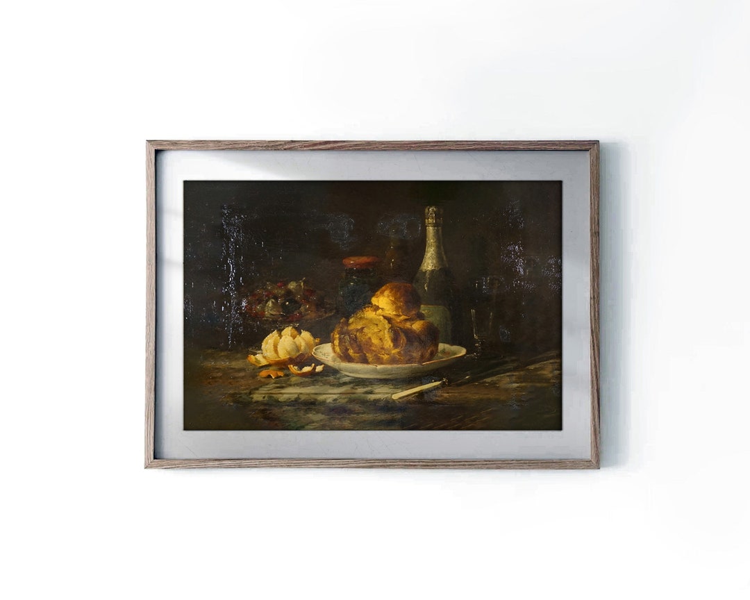 Vintage Kitchen Still Life Painting, Farmhouse Print, Kitchen Art ...