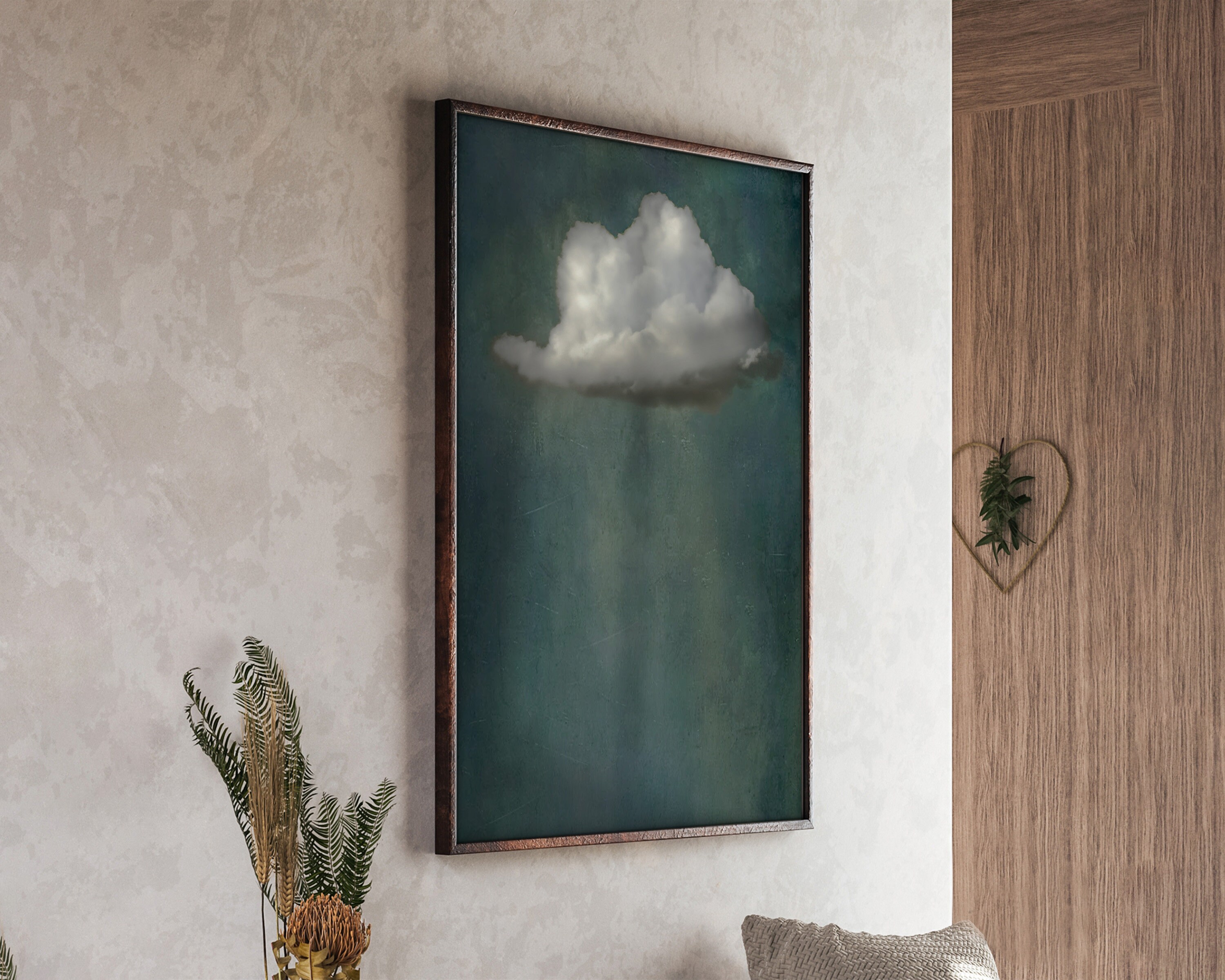 Vintage Moody Cloud Print, Moody Sky Print, Minimalist Cloud Art, White Cloud Oil Painting ...