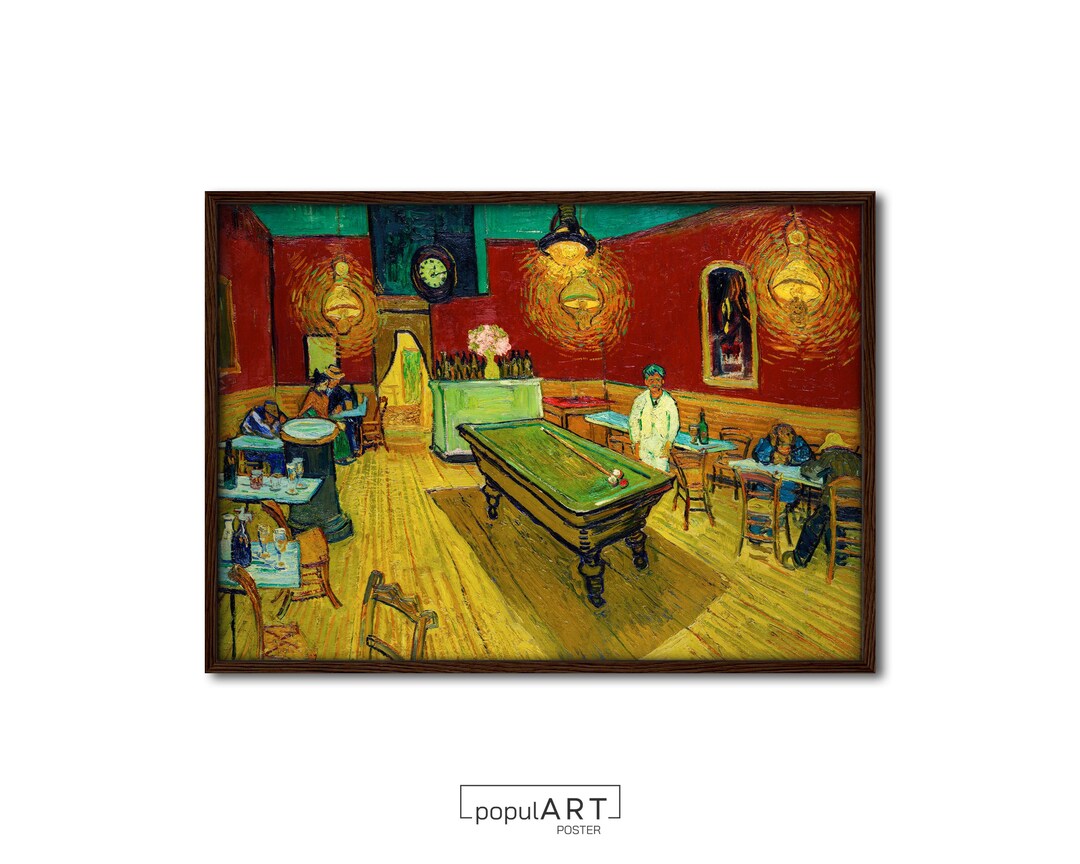 Van Gogh "the Night Cafe" Poster, Cafe Wall Art Vintage Print ...