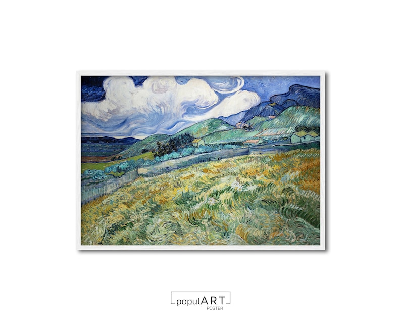 Vincent Van Gogh Poster, Mountain Landscape Print, Spring Wall Art ...