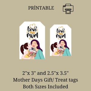 Mothers Day Gift Tags, Printable Mothers Day Treat Tags, Mothers Day ...