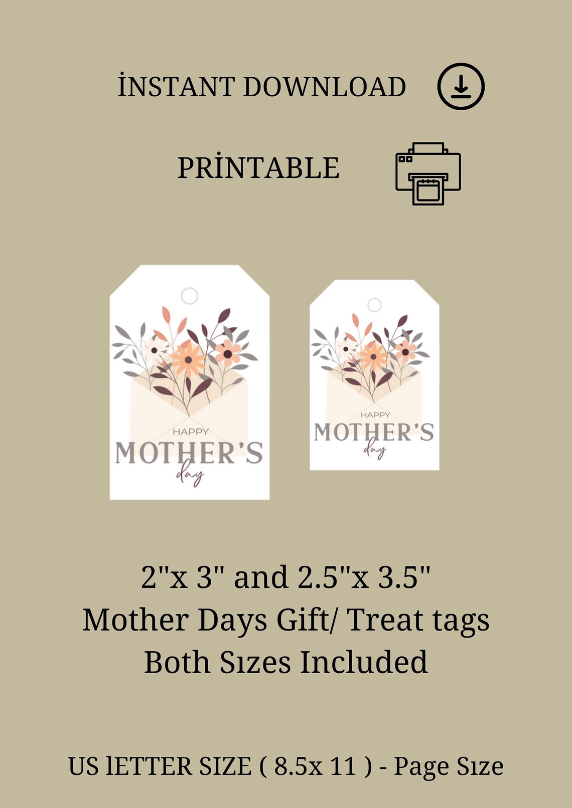Mothers Day Gift Tags Printable Mothers Day Treat Tags - Etsy