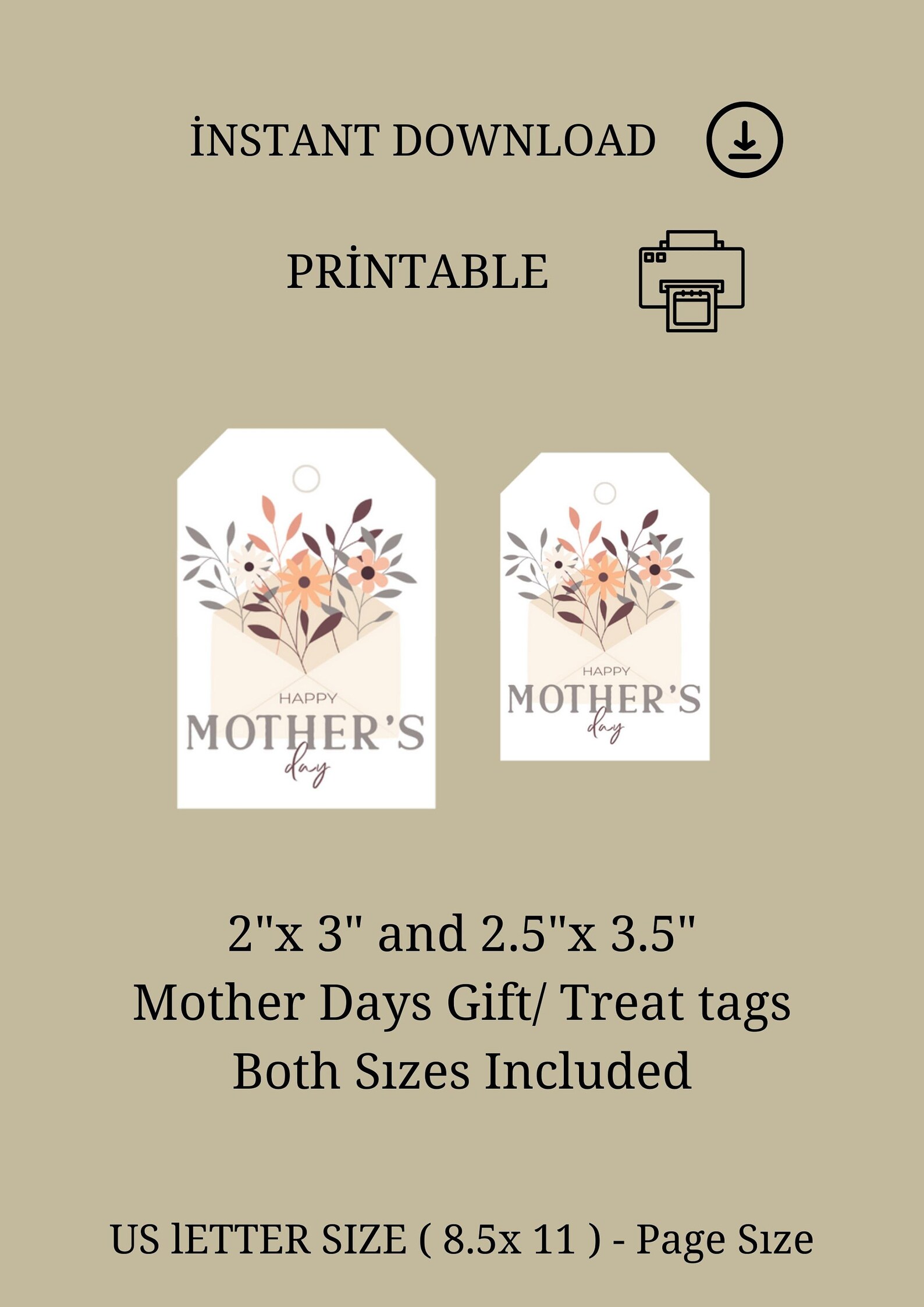 Mothers Day Gift Tags Printable Mothers Day Treat Tags - Etsy
