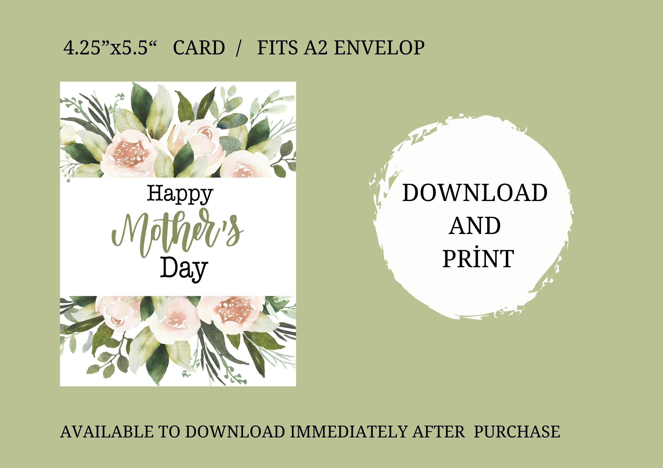 Mothers Day Card Printable, Happy Mother's Day Card, Printable Mother's ...