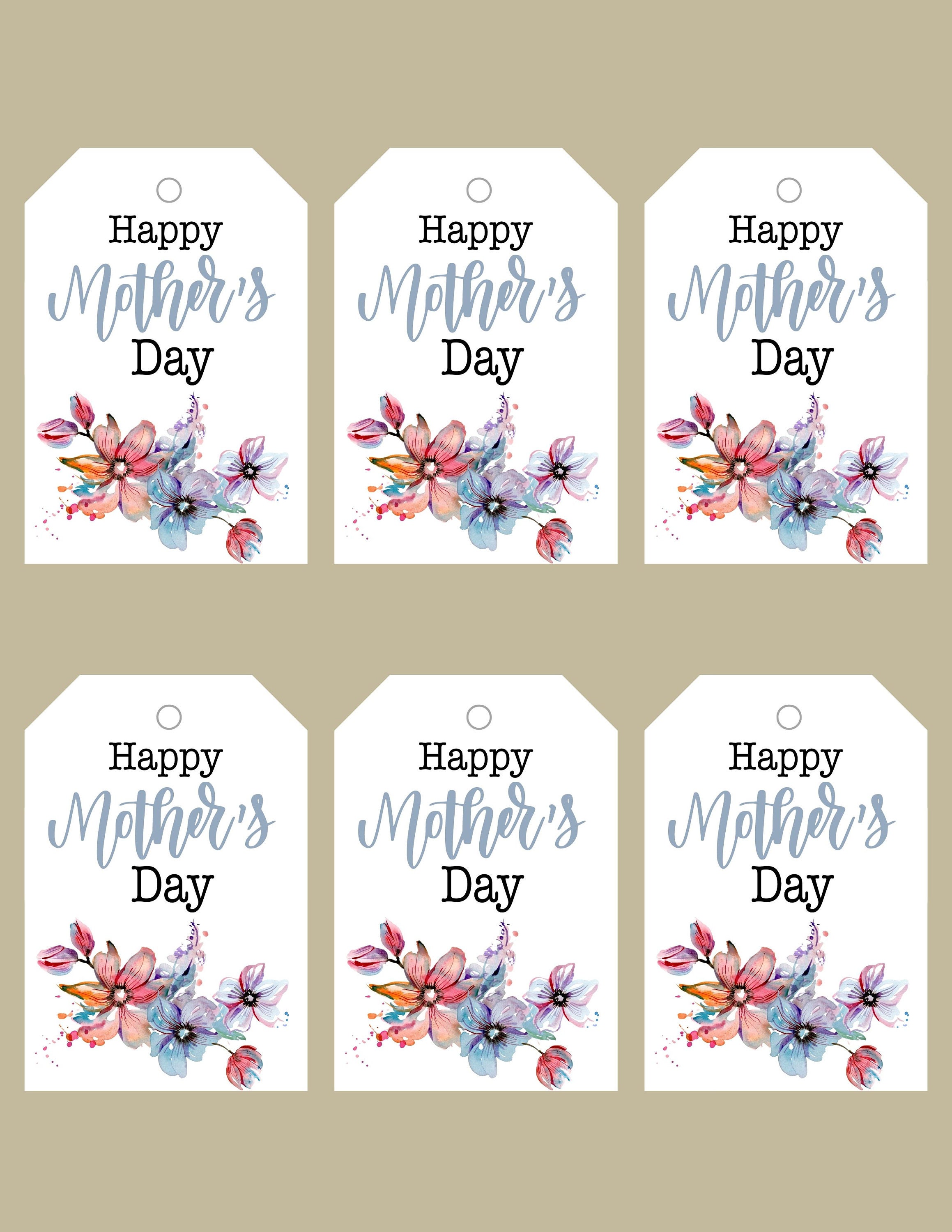Mothers Day Gift Tags, Printable Mothers Day Treat Tags, Mothers Day ...