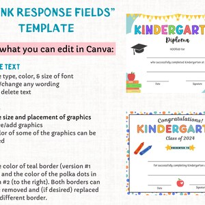 Editable Kindergarten Graduation Certificate, Printable Kindergarten ...