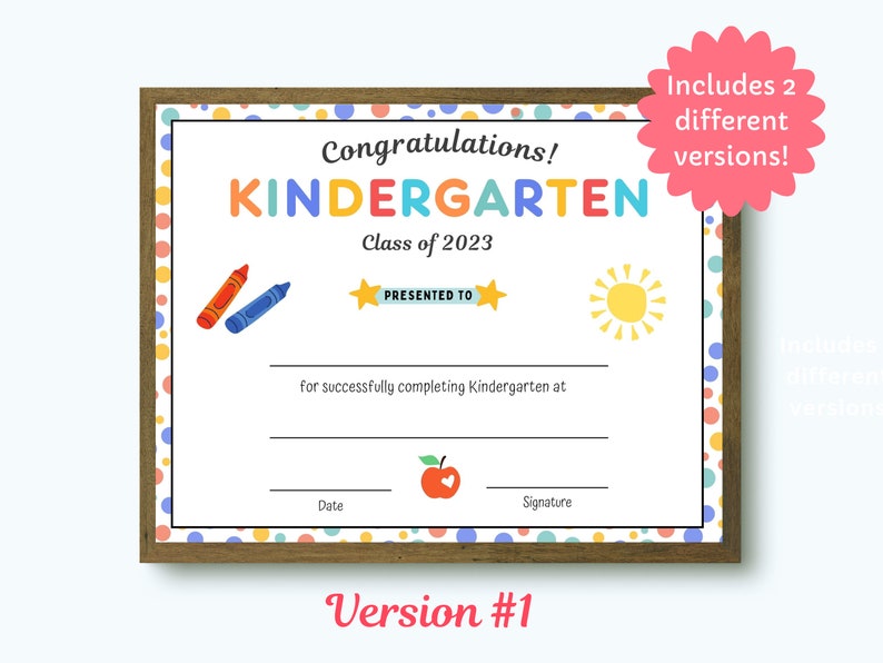 Editable Kindergarten Graduation Certificate, Printable Kindergarten ...