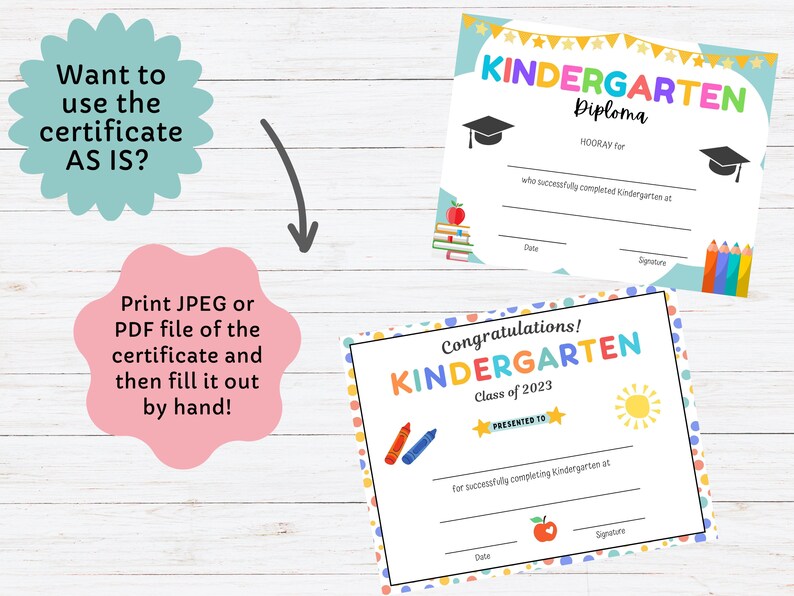 Editable Kindergarten Graduation Certificate, Printable Kindergarten ...