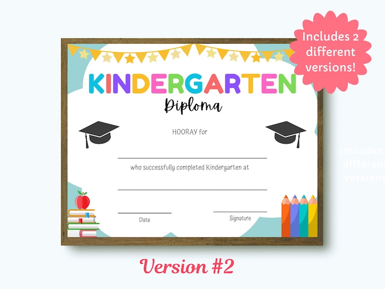 Editable Kindergarten Graduation Certificate, Printable Kindergarten ...