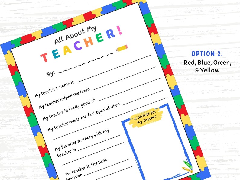 Printable End-of-the-year Teacher Appreciation Gift, Puzzle Piece ...