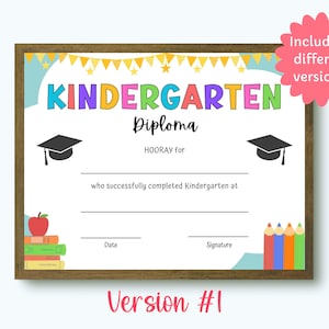 Editable Kindergarten Graduation Certificate, Printable Kindergarten ...