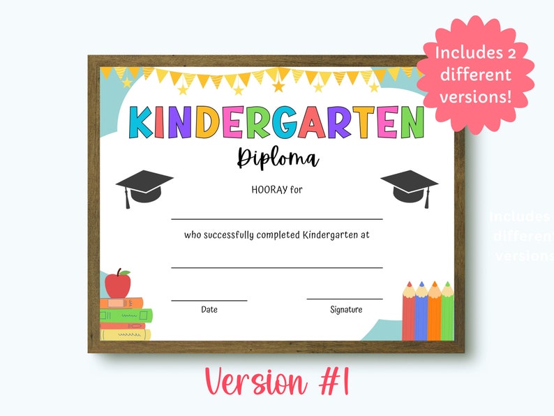 Editable Kindergarten Graduation Certificate, Printable Kindergarten ...