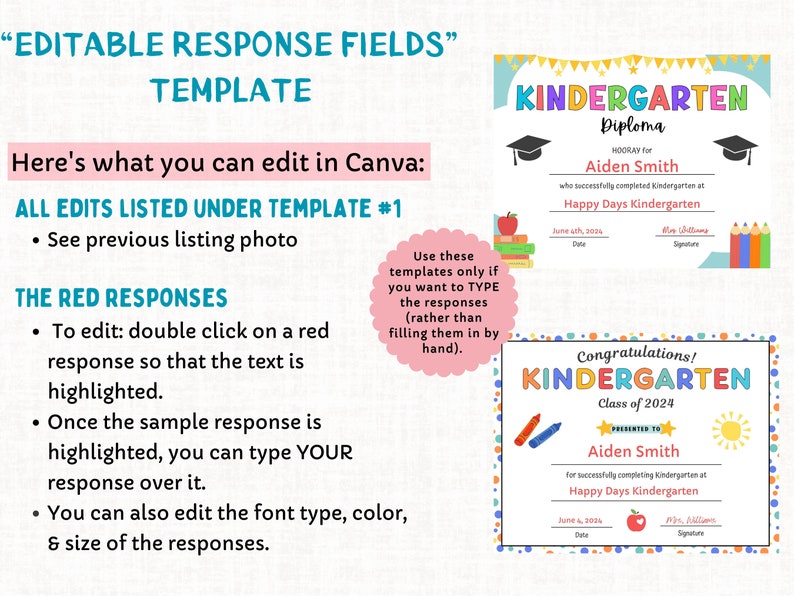 Editable Kindergarten Graduation Certificate, Printable Kindergarten ...