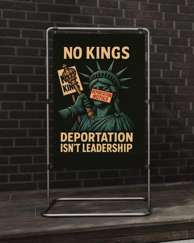 No Kings Protest Sign – Printable PDF & PNG | Resist Poster, Anti-trump ...