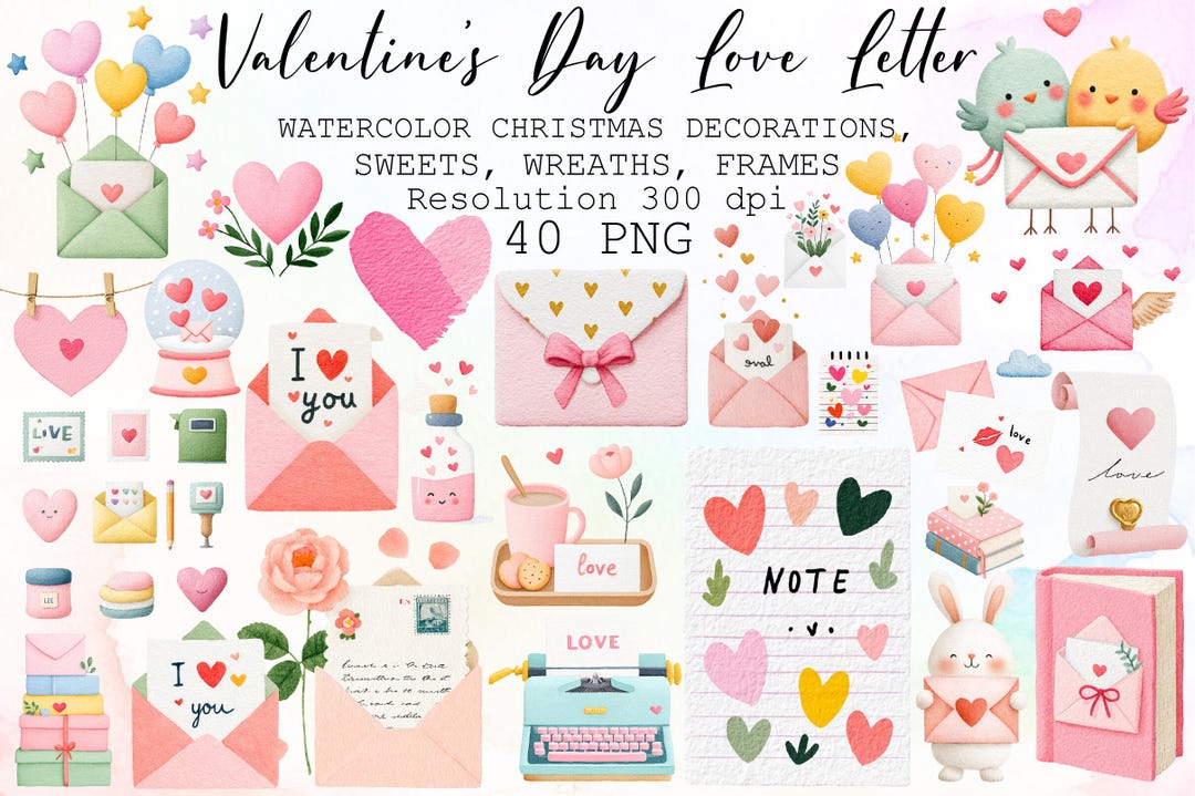Valentine's Day Love Letter Clipart | Valentines Mail Clipart ...