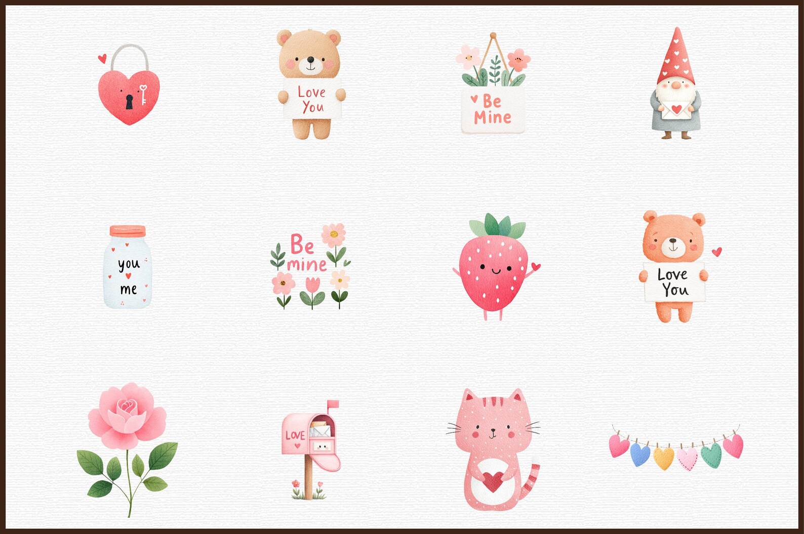 Hand-drawn Valentine's Clipart PNG | Valentine's Clipart Bundle: Hand ...