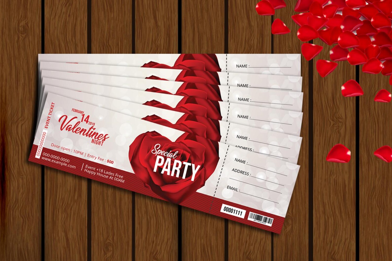Editable Valentine's Day Ticket Templates: Printable Event Tickets ...