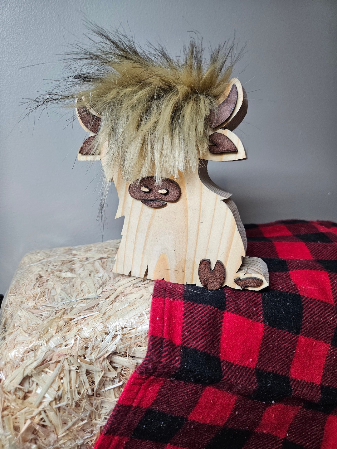 Highland Cow, Farm Animal Shelf Sitter, Highland Cow Decor, Wood ...