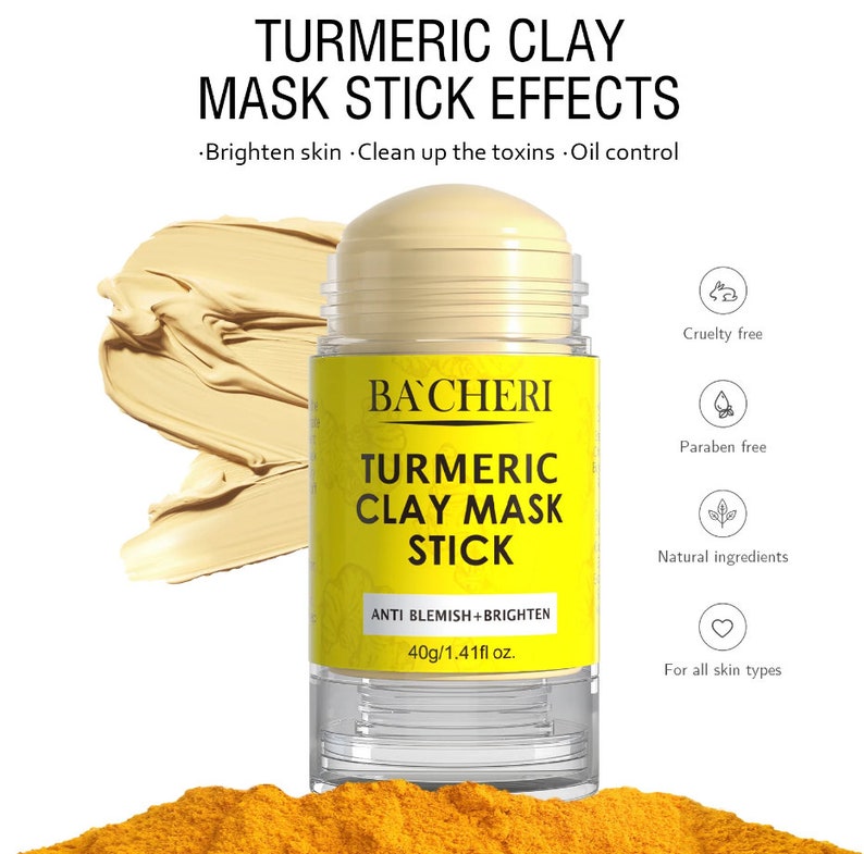 BACHERI Turmeric Clay Mud Mask Stick 40g - Etsy