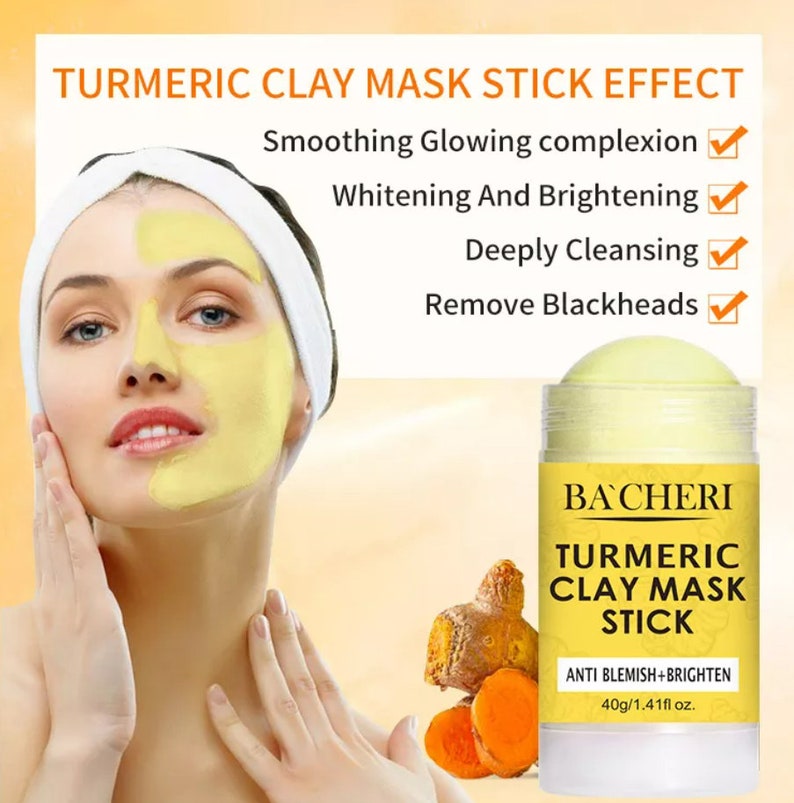 BACHERI Turmeric Clay Mud Mask Stick 40g - Etsy