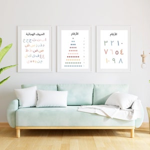 Set of 20 Arabic Educational Prints Montessori Arabic Classroom Posters ...