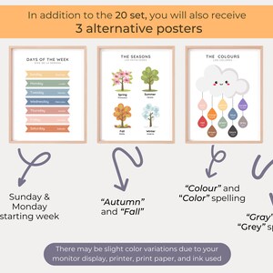 20 Bilingual English & Spanish Educational Posters, Montessori Prints ...