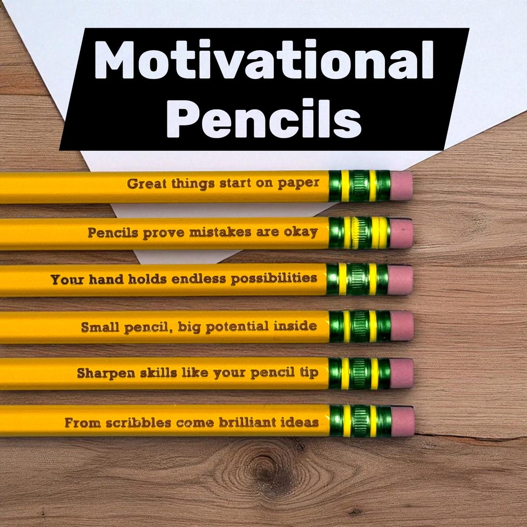 Engraved Motivational Pencils - Back to School - Positive Affirmation ...