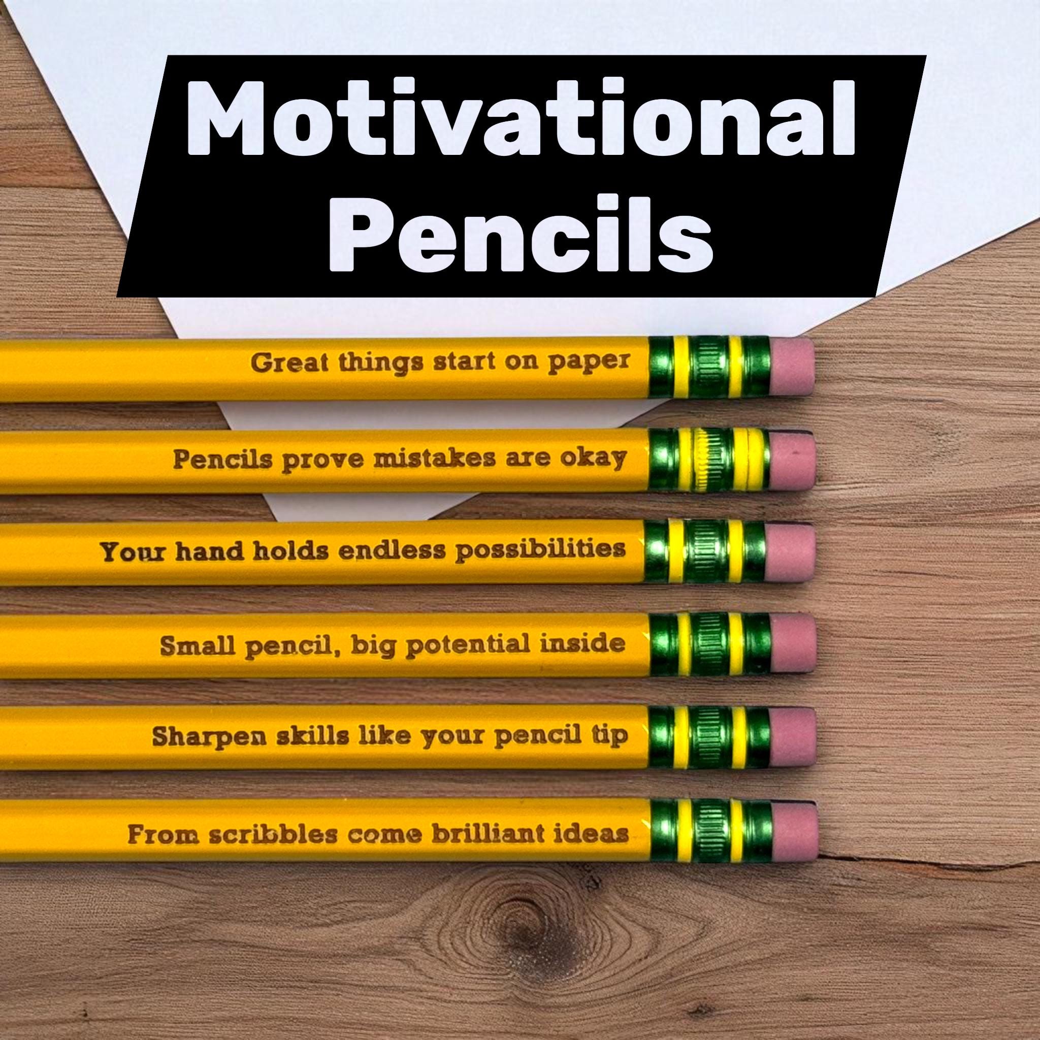 Engraved Motivational Pencils - Back to School - Positive Affirmation ...