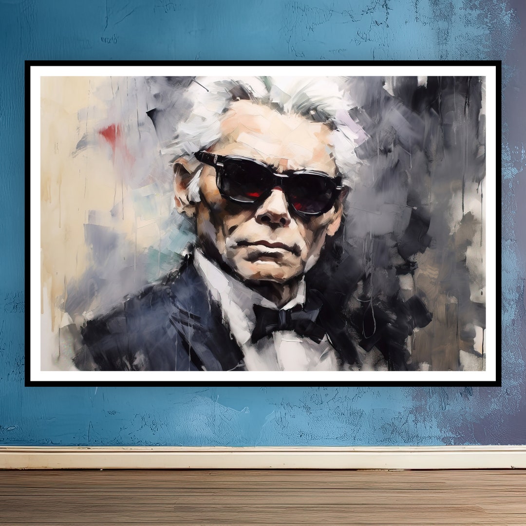 Portrait of Karl Lagerfeld, Pop Art Fine Art Poster Print, Gallery ...